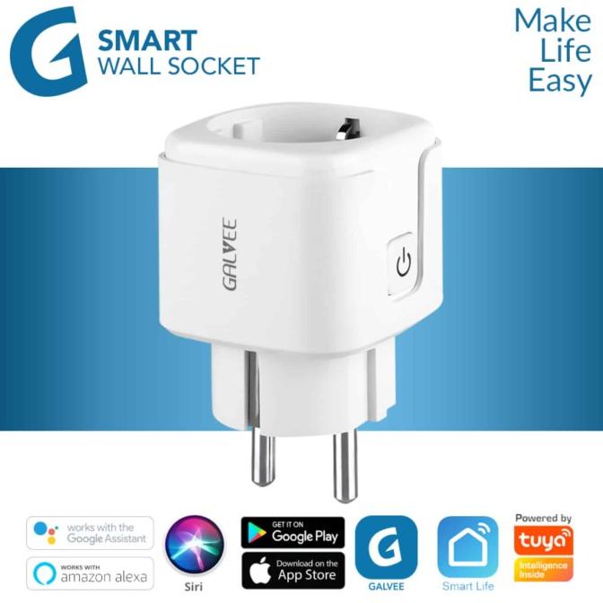 Jual GALVEE Smart Plug 16A with Power Monitor Stop Kontak WiFi Colokan ...