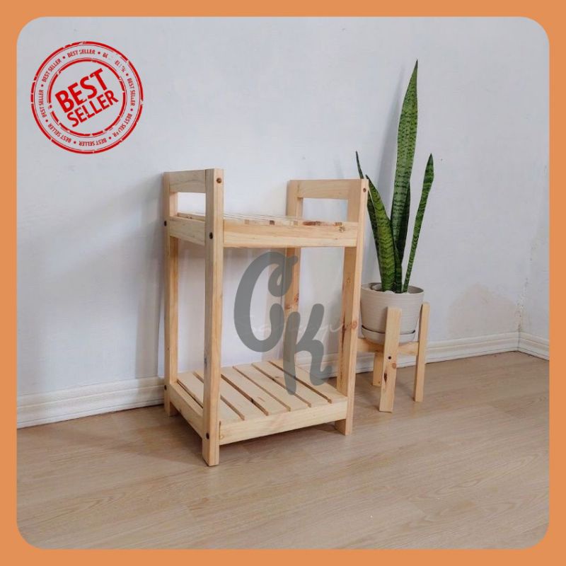 Jual Rak dispenser Rak Magicom Rak 2 susun Rak sudut Rak kayu serbaguna ...