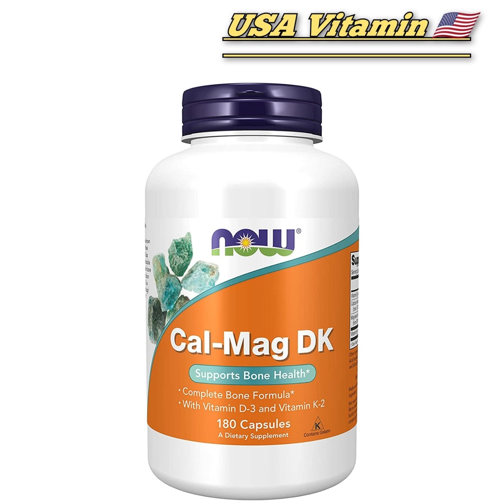 Jual Now Foods Cal Mag DK 180 Capsules with Vitamin D3 dan Vitamin K2 ...