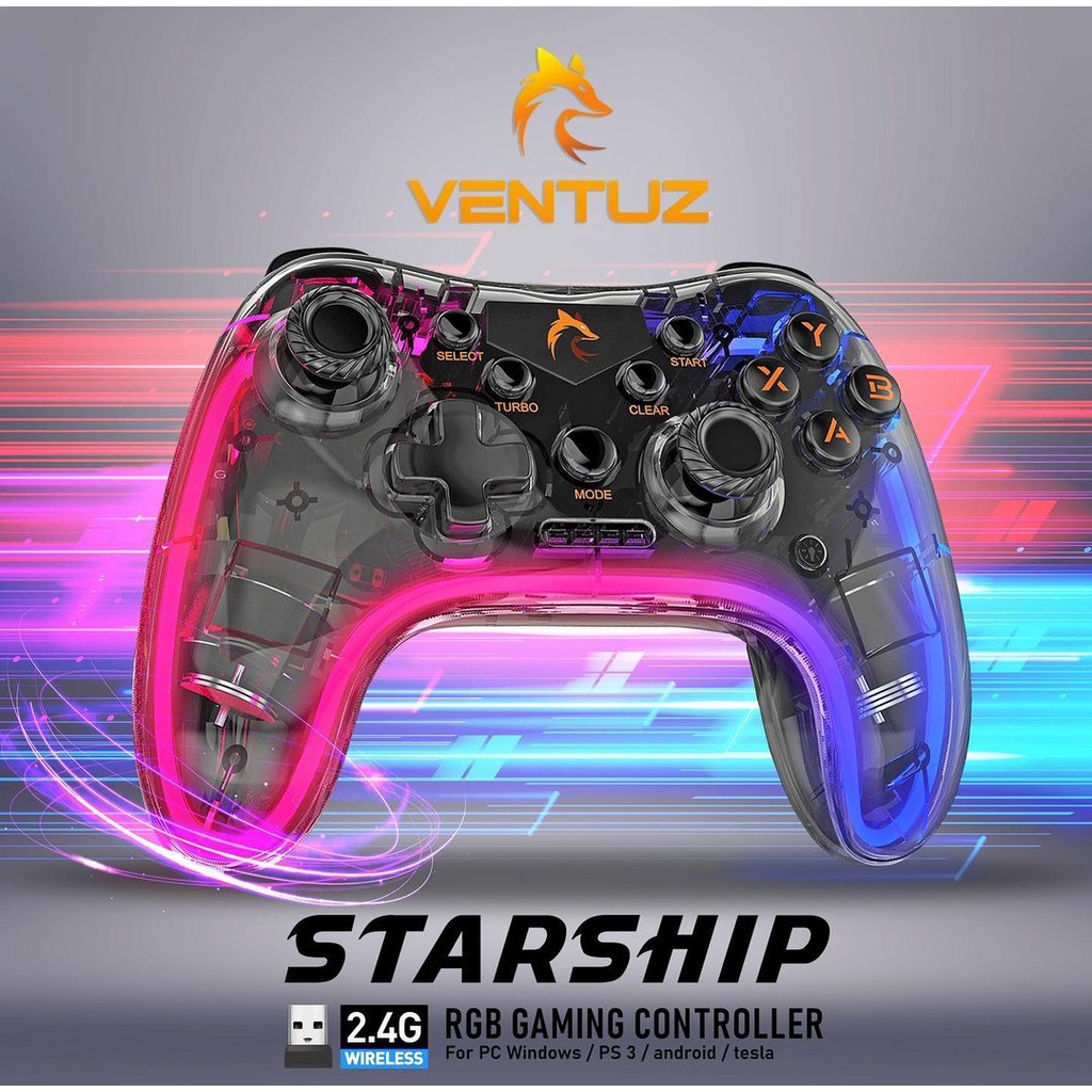 Jual GAMEPAD VENTUZ STARSHIP WIRELESS RGB | Shopee Indonesia