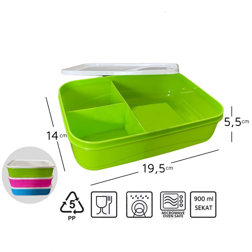 Jual Kotak Makan Lunch Box 3 Sekat Tempat Makan Lunchbox Bento Box ...