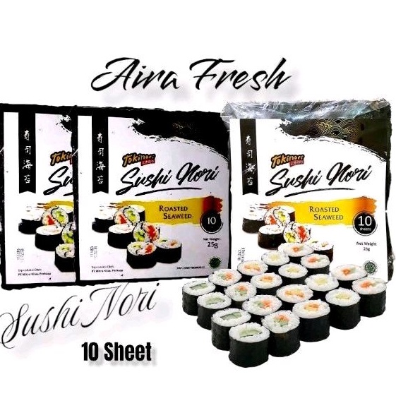 Jual TOKINORI sushi nori 10 sheet / roasted seaweed 10 sheet / TOKINORI ...