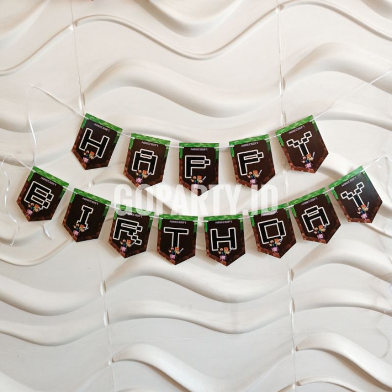 Jual BUNTING FLAG MINECRAFT BANNER DEKORASI HIASAN BIRTHDAY ULANG TAHUN ...