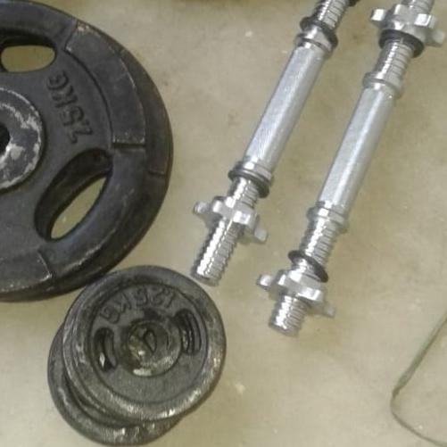 Jual DUMBLE PLATE ukuran mulai 1kg, khusus genap, diameter 3cm | Shopee ...