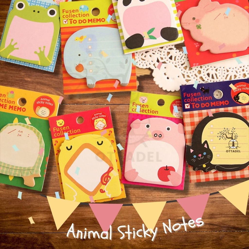 Jual Ottadel A003 Sticky Notes Motif HewanTempelan Kertas Catatan Memo ...