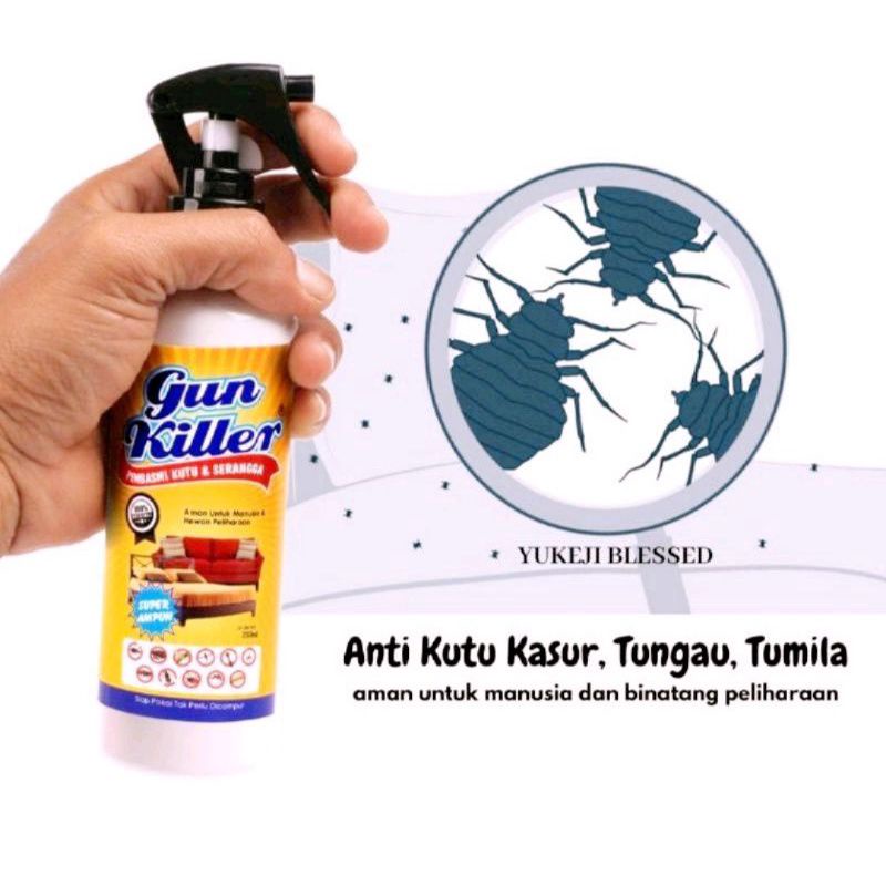 Jual ANTI KUTU KASUR TUNGAU CAPLAK GUN KILLER 250ML | Shopee Indonesia