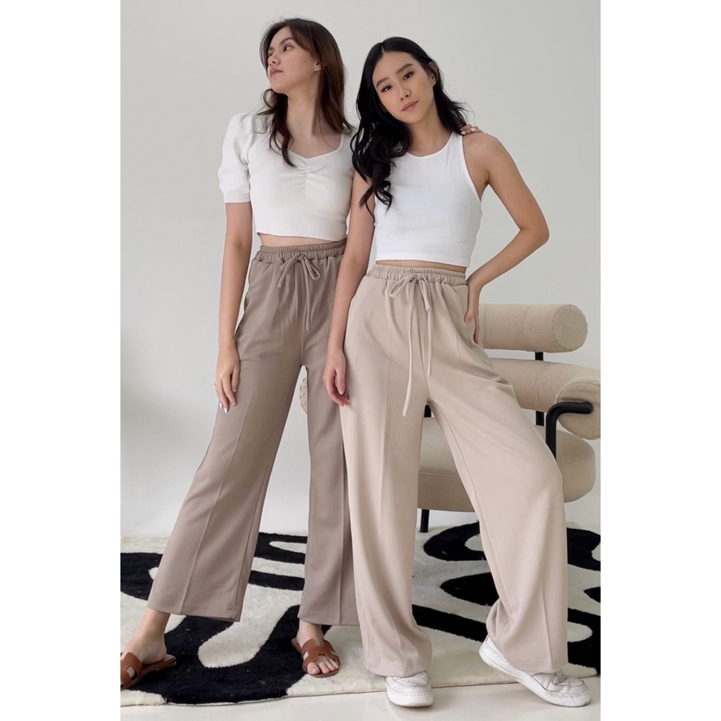 Jual Bree Pants - Celana Panjang Knit Kulot Wanita Days With Folk ...