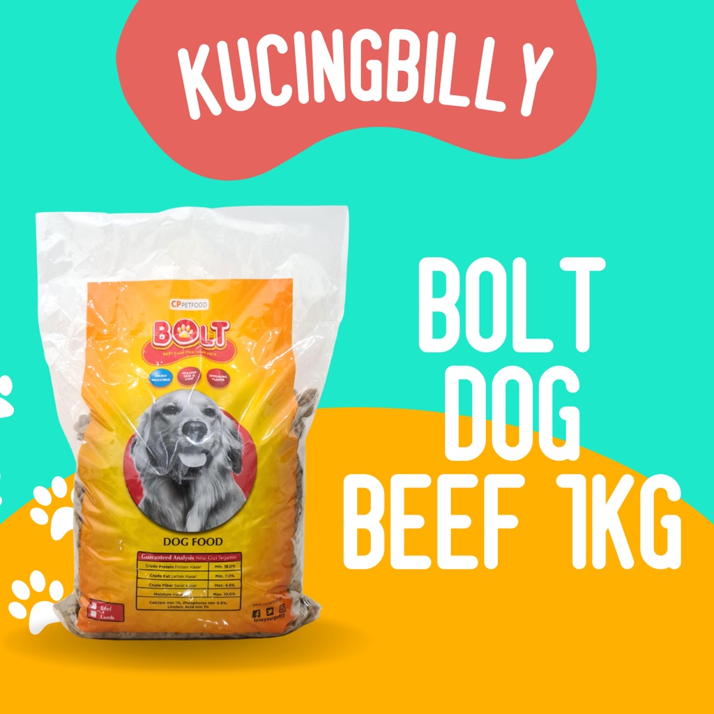 Jual BOLT DOG 1KG makanan anjing dewasa | Shopee Indonesia