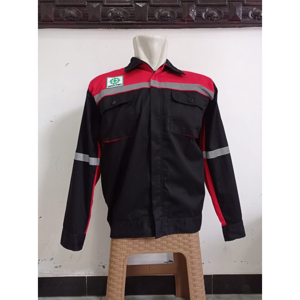 Jual Seragam safety/baju proyek pria bordir alat berat/baju resleting ...