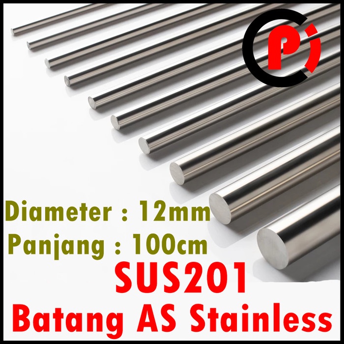 Jual Batang AS STAINLESS SUS 201 SHAFT SMOOTH ROD Round 12mm x 100cm ( 1M ) | Shopee Indonesia