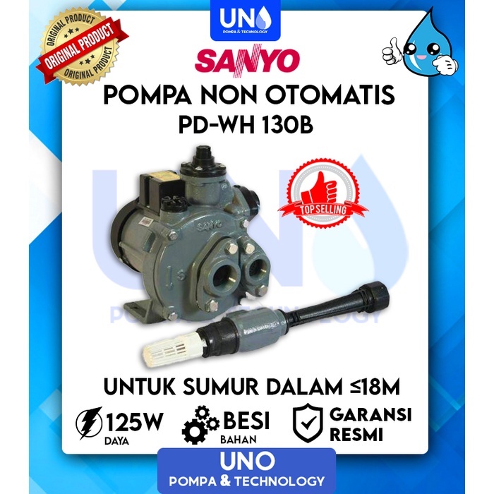 Jual Sanyo Pompa Air Sumur Dalam Non Auto Otomatis PDWH 130 B ...