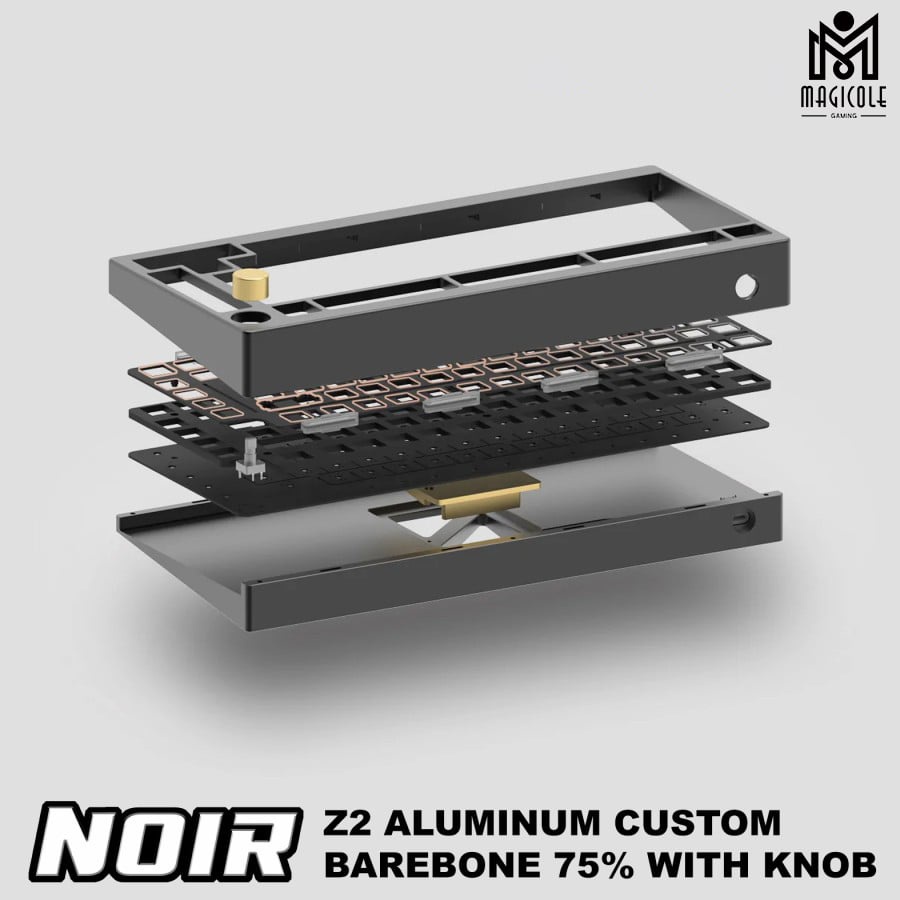 Jual Noir Z2 75% Aluminum Custom Mechanical Gaming Keyboard with Knob ...