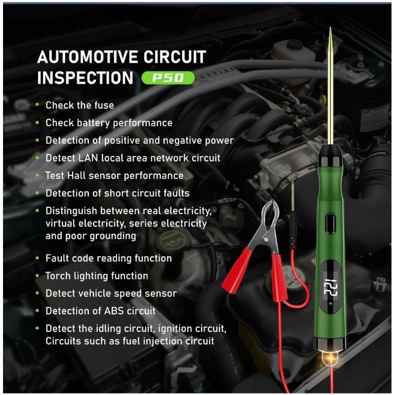 Jual Tespen DC volt meter LED JDiag TopDiag the probe P50 | Shopee ...