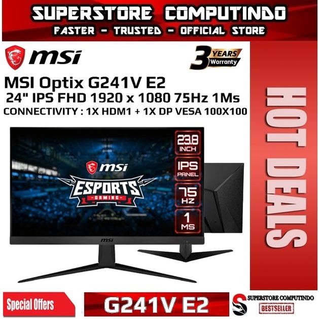 Jual Monitor MSI Optix G241V E2 | 24" | IPS | FHD | 75hz | 1ms LED ...