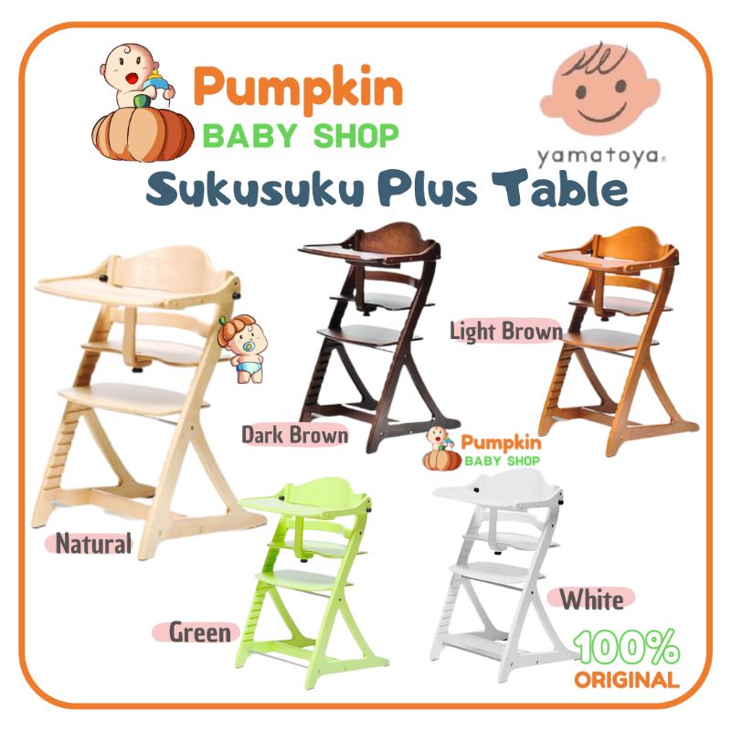 Jual Yamatoya Sukusuku Plus Table Kursi Makan Anak Kayu Baby High Chair kursi anak | Shopee ...