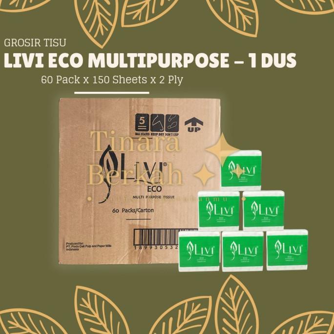 Jual Tissue LIVI Eco Multipurpose 150 Sheet Tisu Pop Up 1 DUS KARTON ...