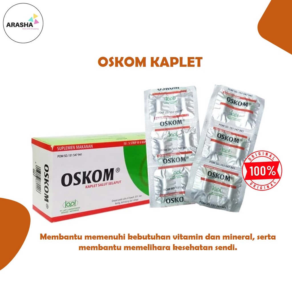 Jual OSKOM KAPLET SALUT SELAPUT Vitamin & Mineral/Memelihara Kesehatan ...