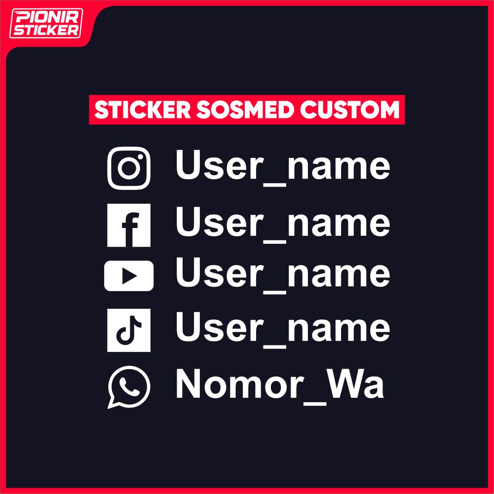 Jual Stker Nama Akun Sosial Media Cutting Sticker Tulisan Media Sosial ...
