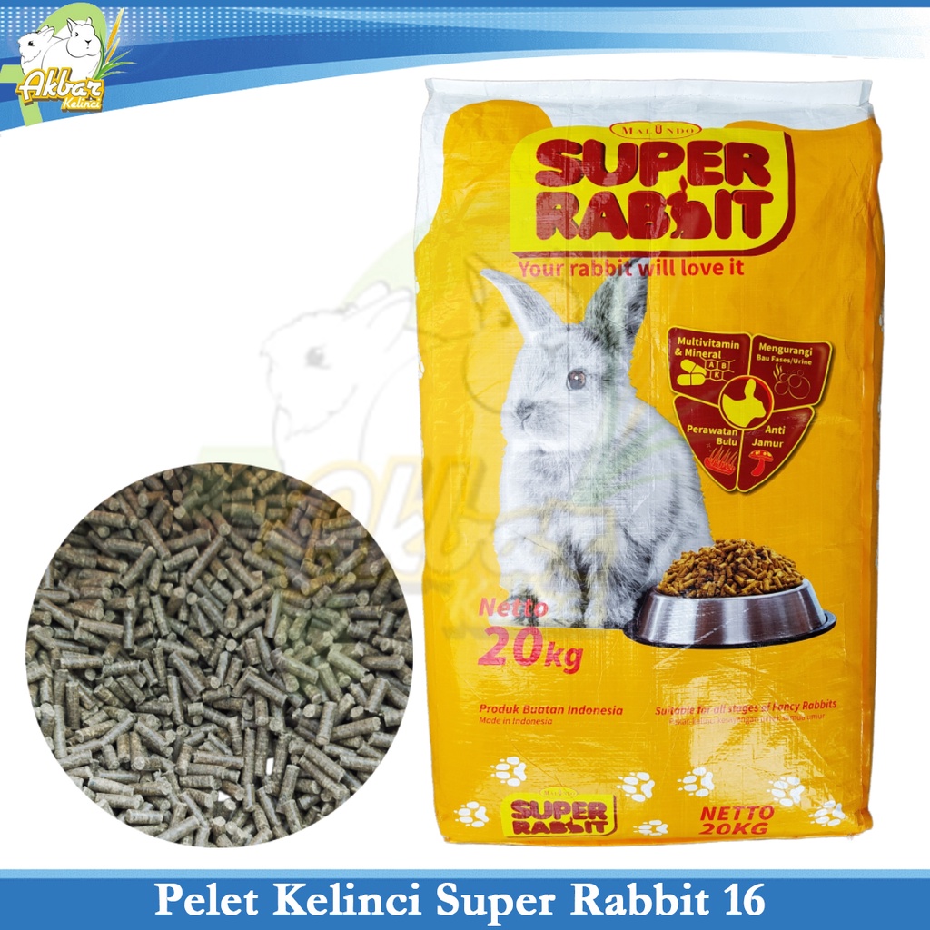 Jual Pelet Super Rabbit 16 1kg - Makanan Kelinci Super Rabbit 1kg ...
