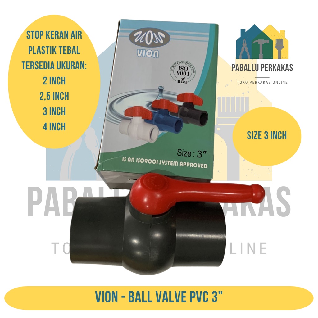 Jual Ball Valve 3 inch / Stop Kran Pvc Tebal / Ballvalve / Stop Keran ...