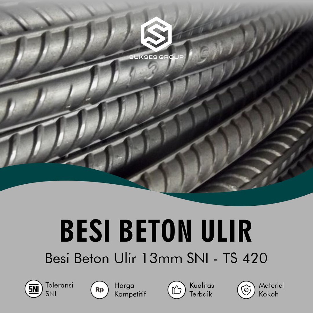 Jual Besi Beton Ulir 13mm Sertifikat SNI - TS 420 | Shopee Indonesia