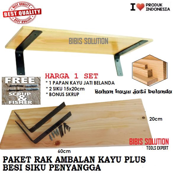 Jual Rak Ambalan Tempel Dinding Serbaguna Harga 1 Set Besi Siku ...