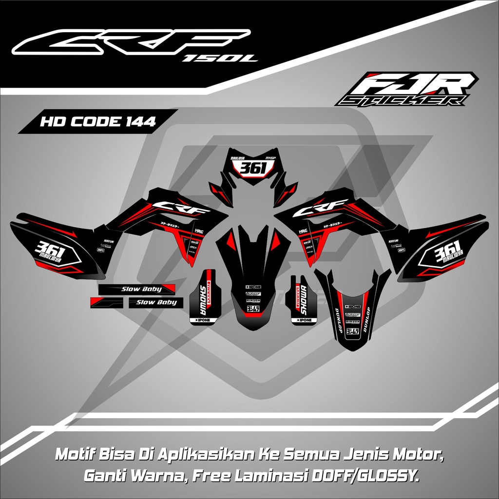 Jual STICKER DECAL CRF 150L SUPERMOTO FULL BODY - CUSTOM DESAIN ...