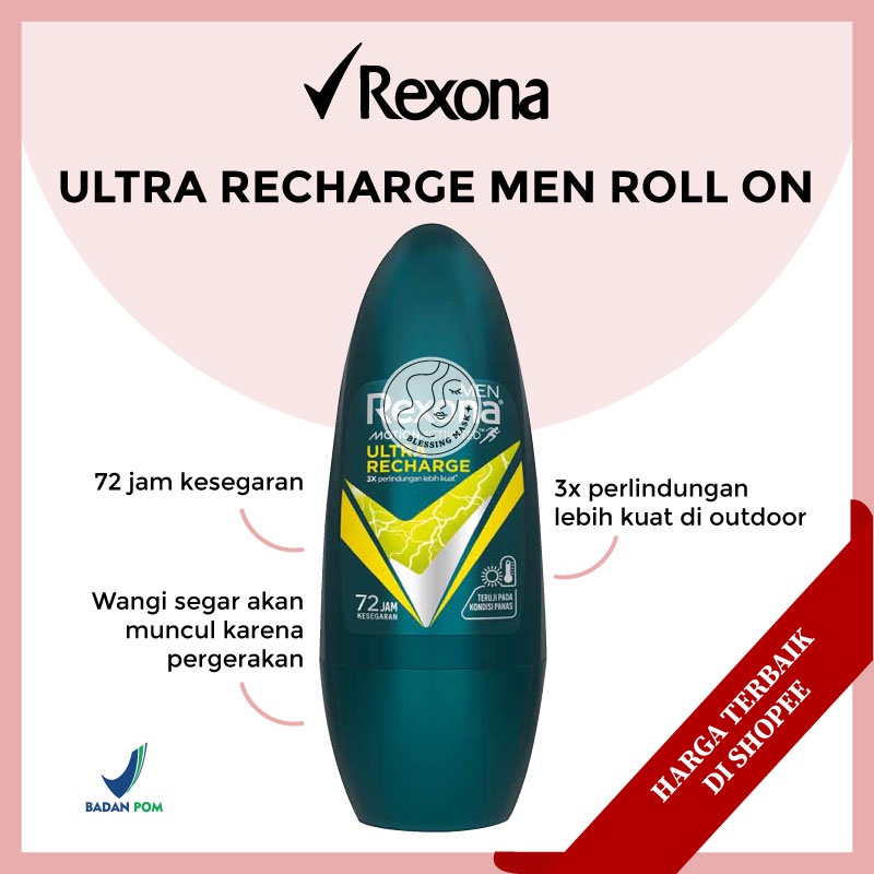 Jual Rexona Men Deodorant Roll On | Rexona Women Deodorant Roll On Antiperspirant - 72 Jam ...