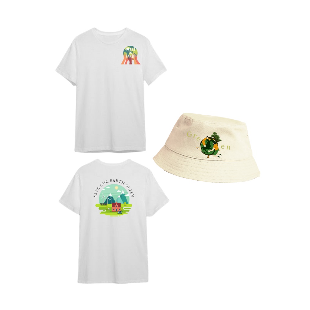 Jual BUNDLE GO GREEN (KAOS+BUCKET HAT) | Shopee Indonesia