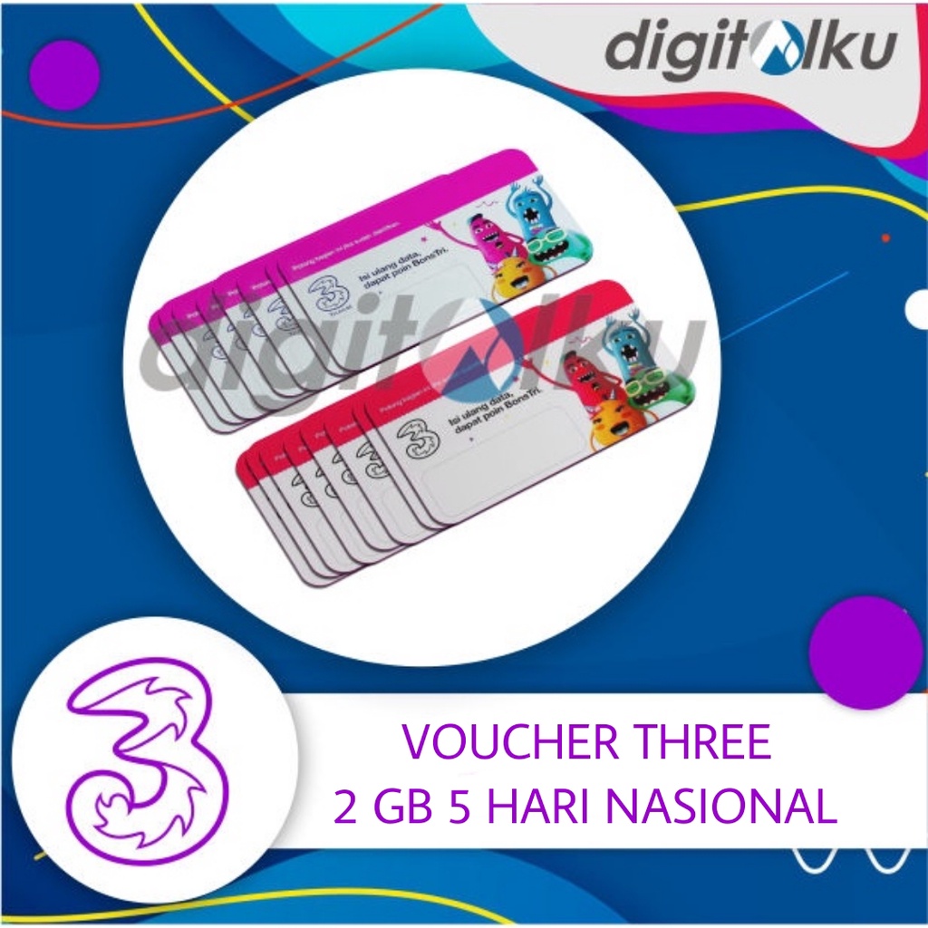 Jual VOUCHER KUOTA THREE 2 GB 5 HARI NASIONAL MURAH | Shopee Indonesia