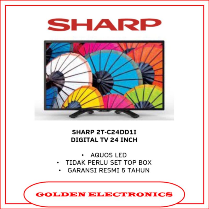 Jual LED TV SHARP 24DD1I 24 INCH HD DIGITAL TV 2T-C24DD1I 24DD1 / DC | Shopee Indonesia
