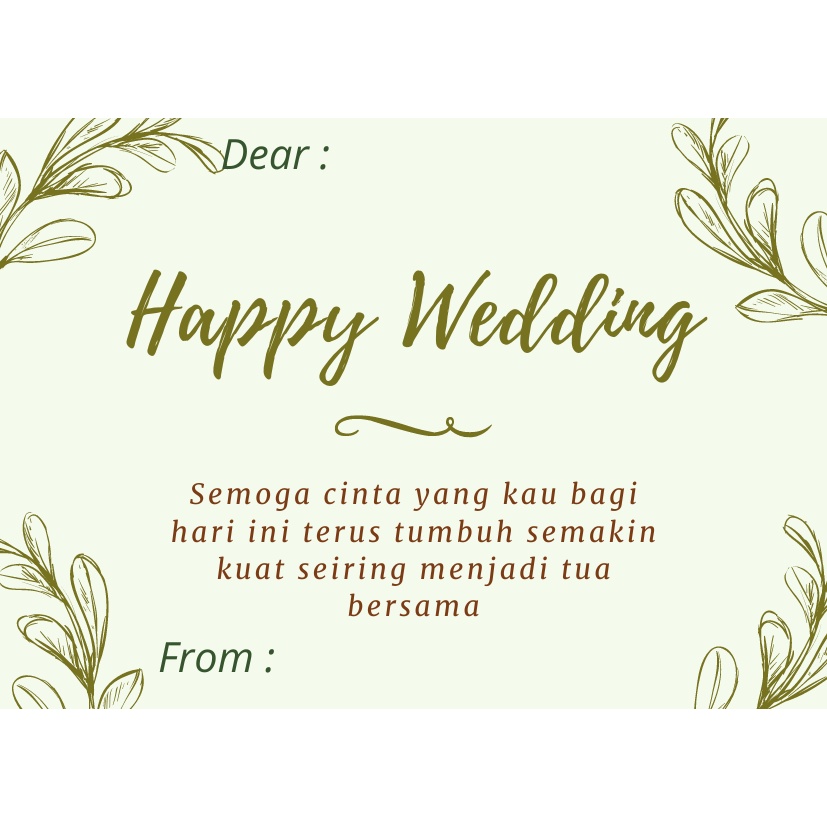 Jual (ISI 10 KARTU) KARTU UCAPAN HAPPY WEDDING/GREETING CARDS SELAMAT ...