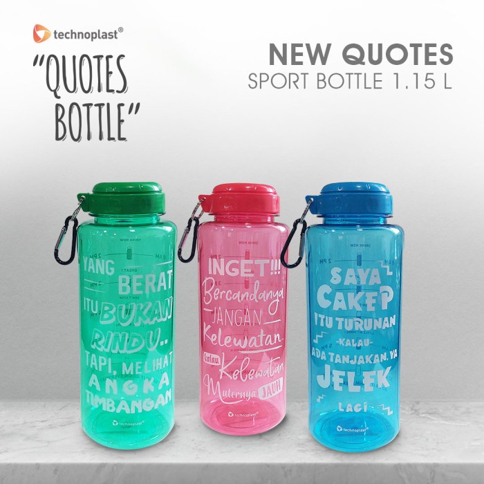 Jual TECHNOPLAST Quotes Sport Bottle 1150Ml/Botol Air Minum Kata-Kata ...