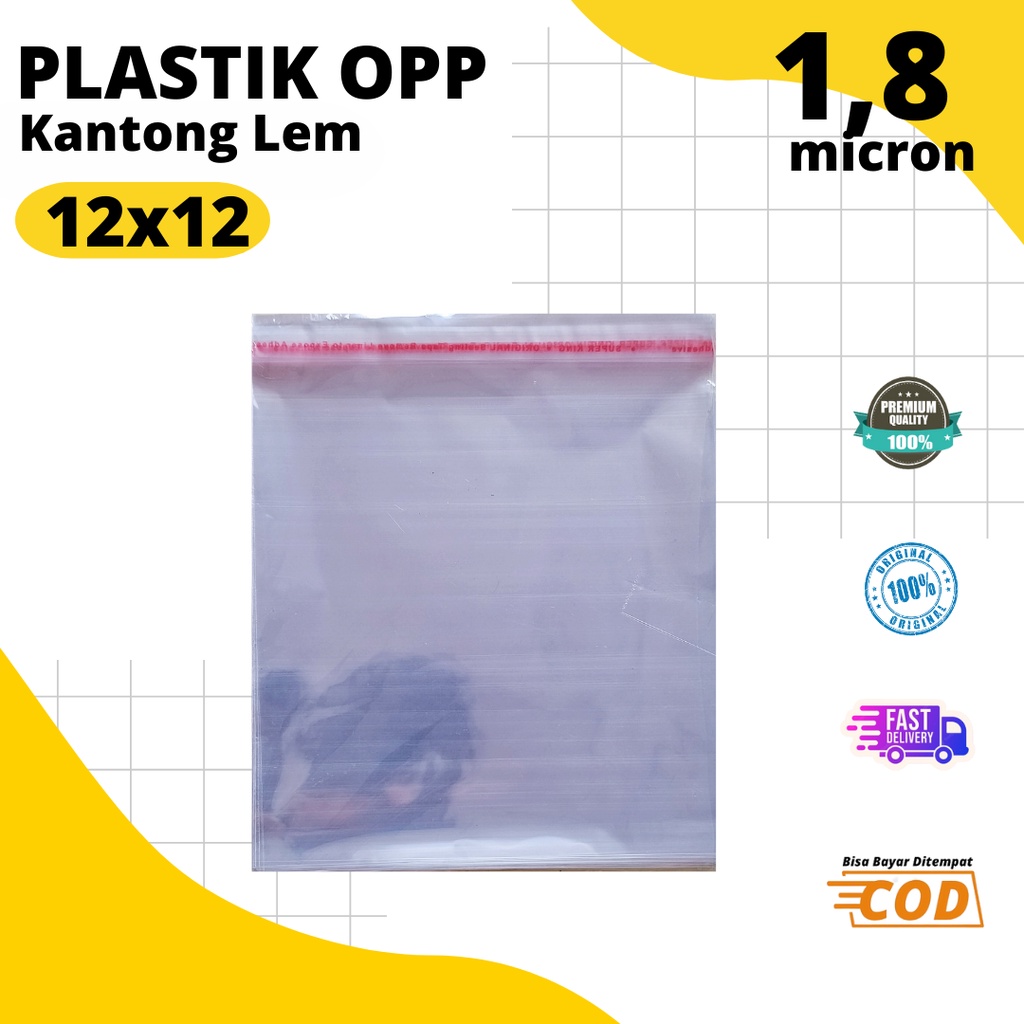 Jual 100 pcs Plastik Opp Roti Seal Lem Ukuran 12x12 Opp Rori dengan ...