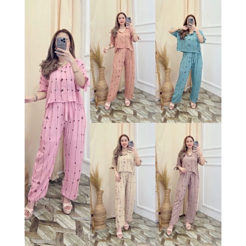 Jual Setelan Wanita Kekinian Model Crop Celana Panjang One set Busui Dewasa | Shopee Indonesia