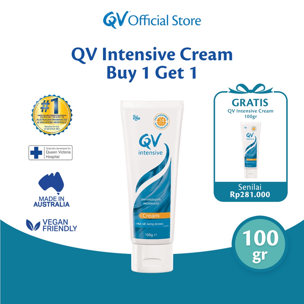 Jual [B1G1] QV intensive cream 100g (for extra hydration) Free QV Baby ...