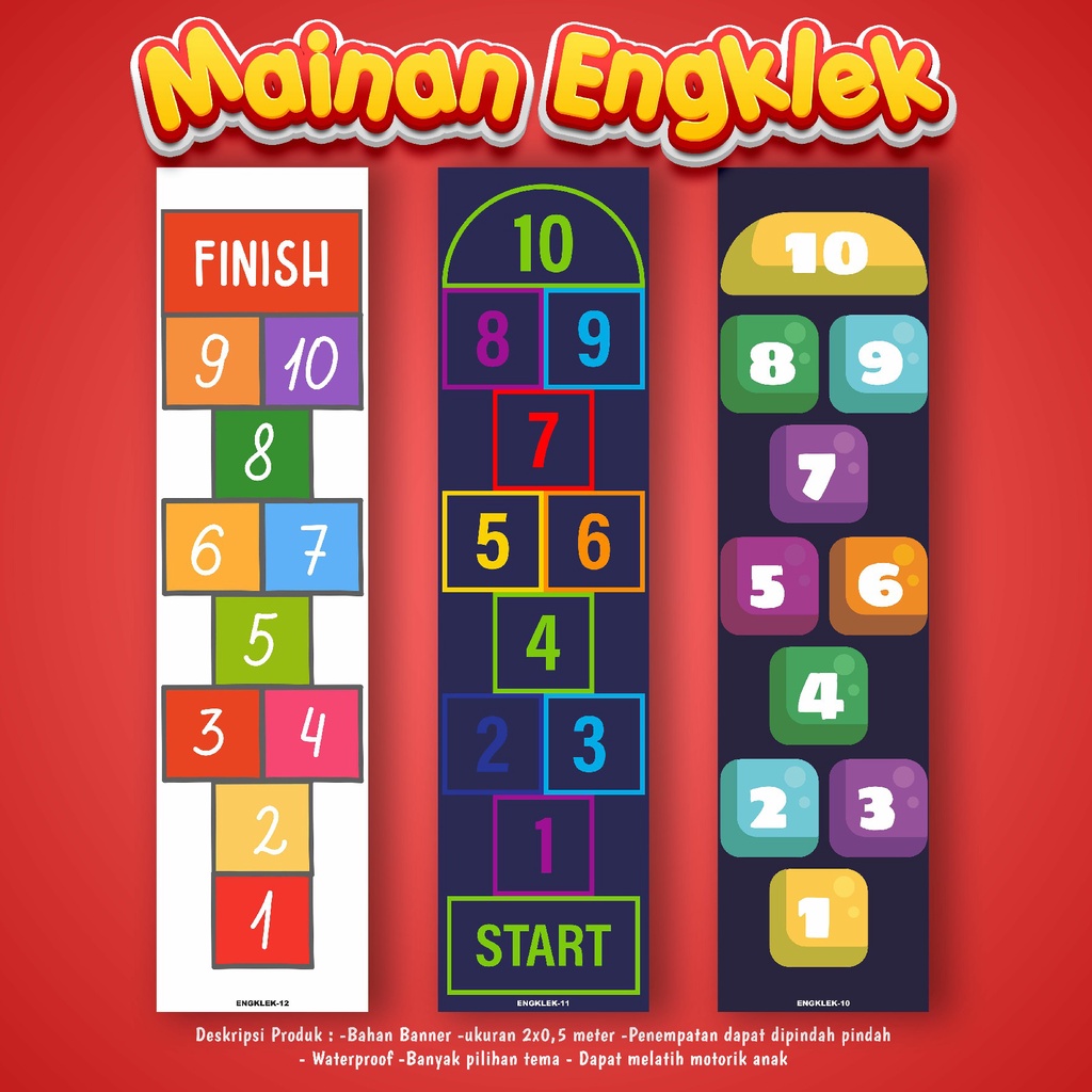 Jual Mainan Tradisional Engklek - manda - hopscotch - jingkat acticity ...