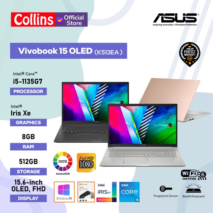 Jual {MahesStore} ASUS VivoBook Ultra 15 OLED K513EA I5-1135G7 8G 512G ...