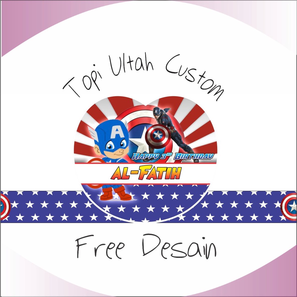 Jual Topi Ulang Tahun / Topi Ultah Tema Avengers Custom Desain Free ...