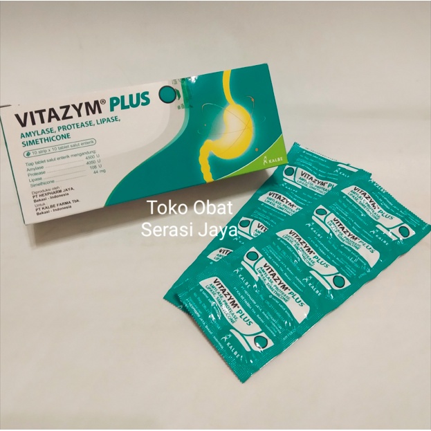 Jual Vitazym PLUS Strip 10 tablet Perut Kembung Kesehatan Lambung ...