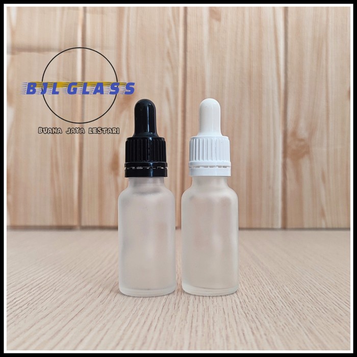 Jual botol kaca pipet 20ml bening frosted / botol serum tetes 20ml ...