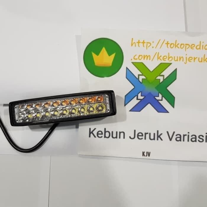 Jual Lampu Led Cree 18 Mata 54W 2 Warna Putih Kuning Sorot Tembak Waterprof | Shopee Indonesia