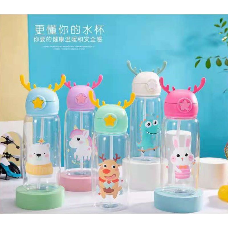 Jual Botol Minum Anak Tanduk Rusa Botol BPA Free Jerami Anak TK SD | Shopee Indonesia