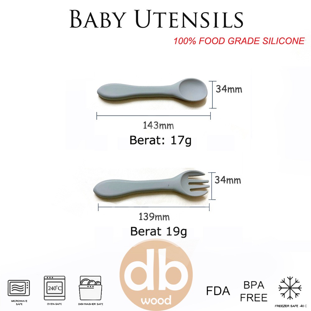 Jual Sendok Garpu Makan Bayi|Baby Silicone Spoon& Fork| Sendok Makan ...