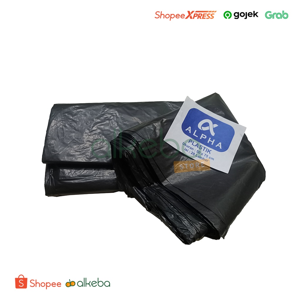 Jual Trash Bag Hitam 50x75 cm Alpha Kantong Plastik Sampah Polybag isi ...