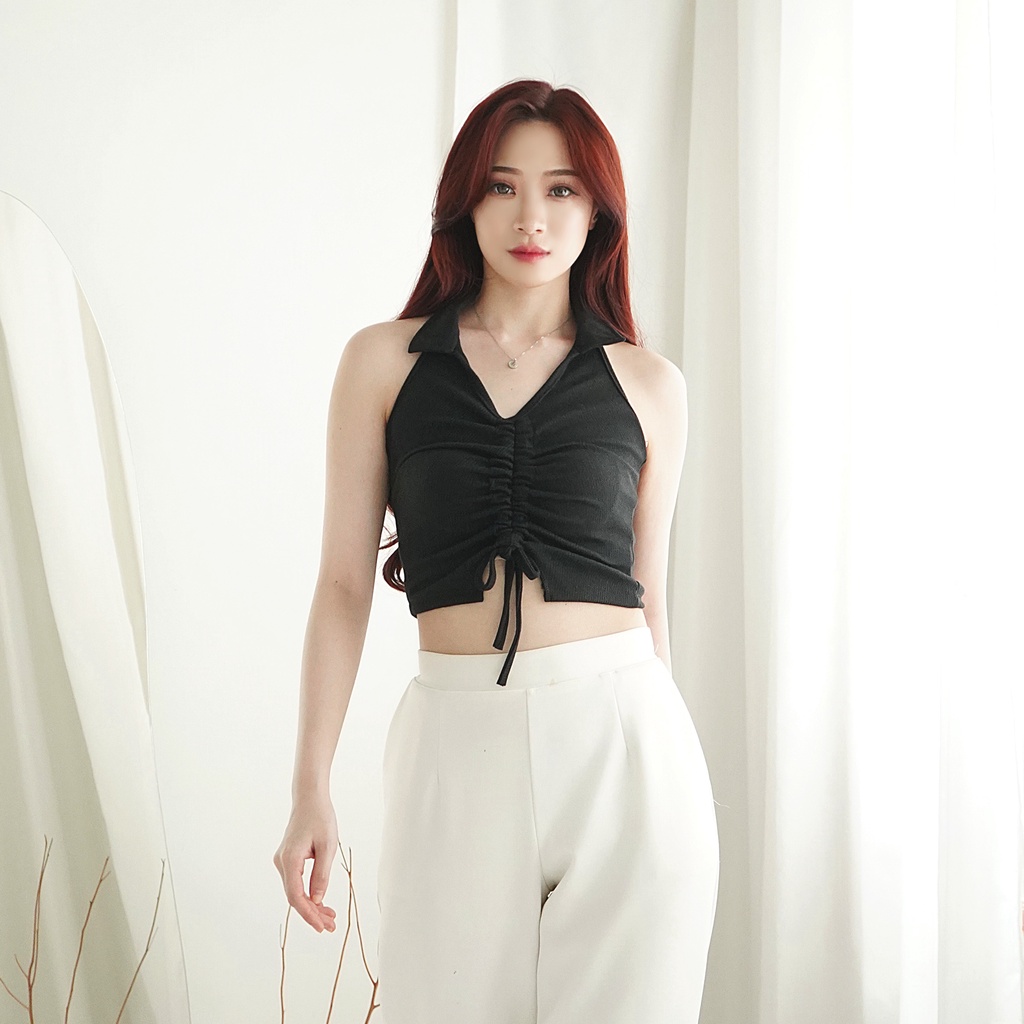 Jual Tank Top Wanita Crop Tee Tanktop Knit Cewek 119 | Shopee Indonesia