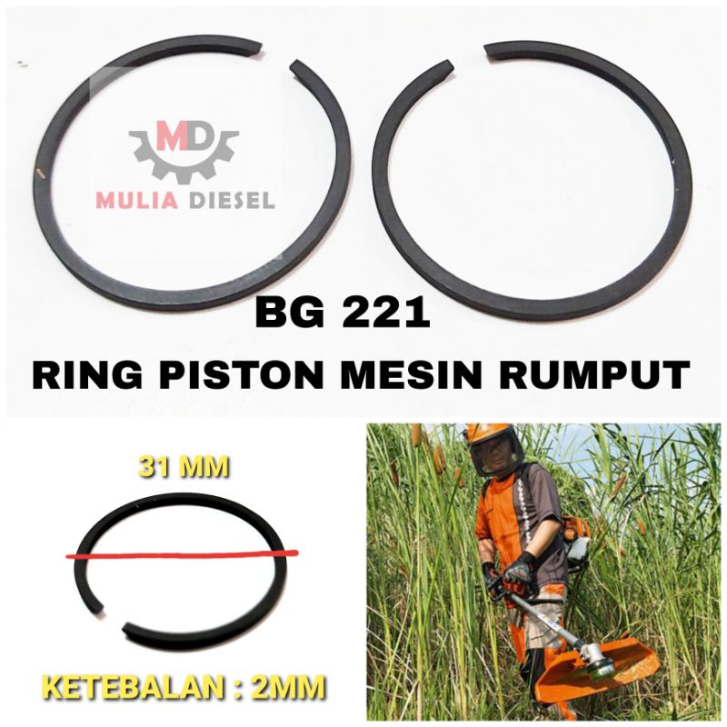 Jual Ring Reng Piston Mesin Potong Rumput Padi BG 221 30 MM | Shopee ...