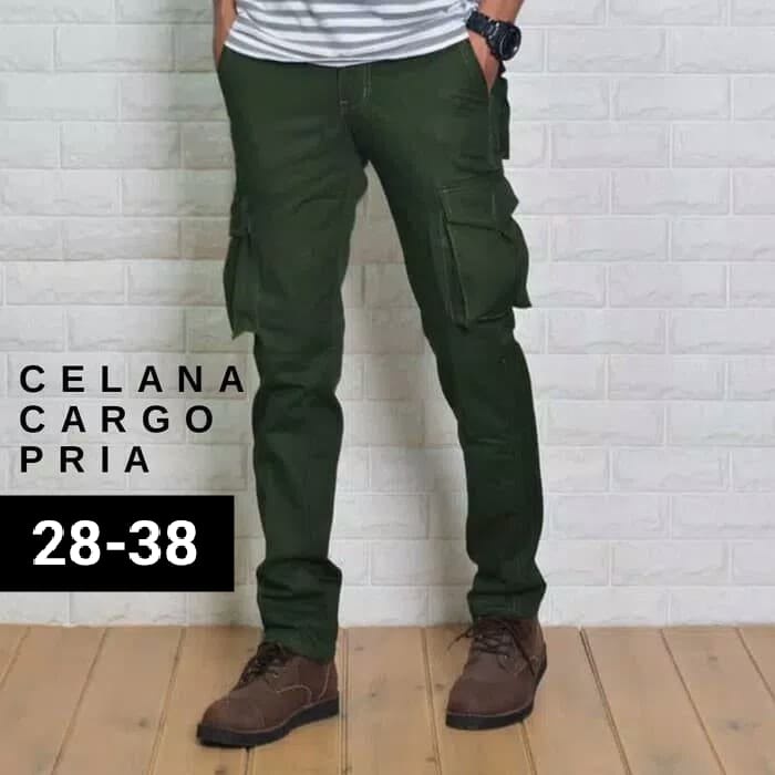 Jual Celana Cargo Panjang Pria Original Jumbo Slimfit Army Laki Laki Murah Loreng Kargo Pant Big ...