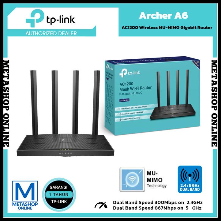 Jual Tp-Link Archer A6 Ac1200 Wireless Mu-Mimo Gigabit Router Tplink ...
