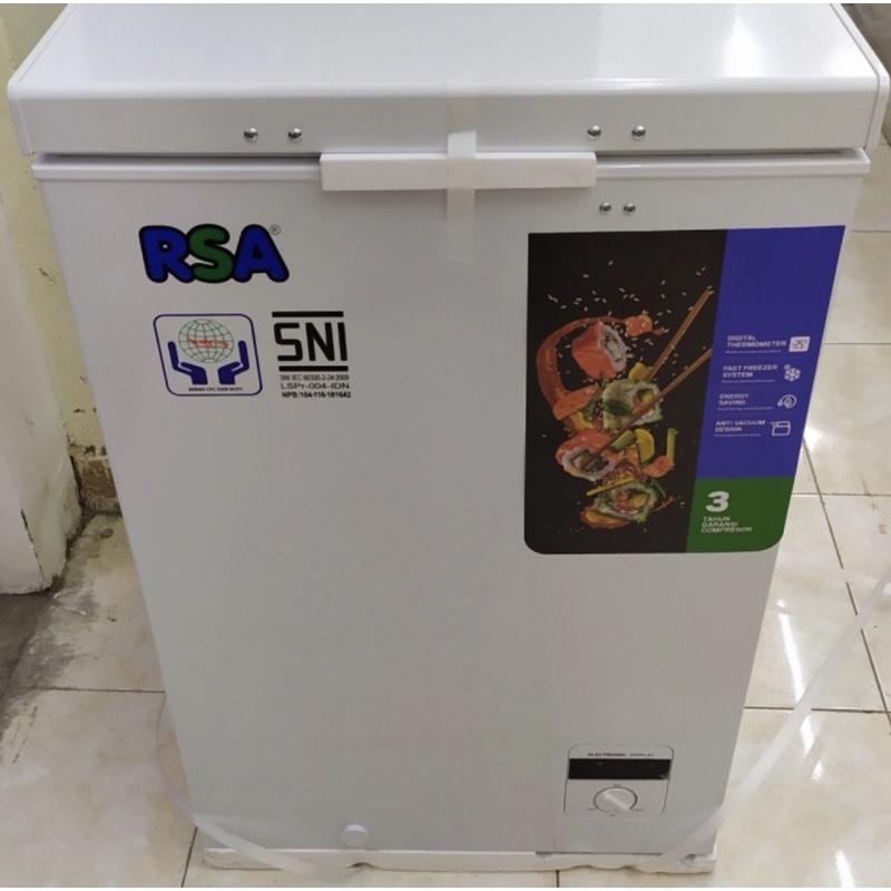 Jual chest freezer / freezer box 100 liter RSA cf 110 | Shopee Indonesia